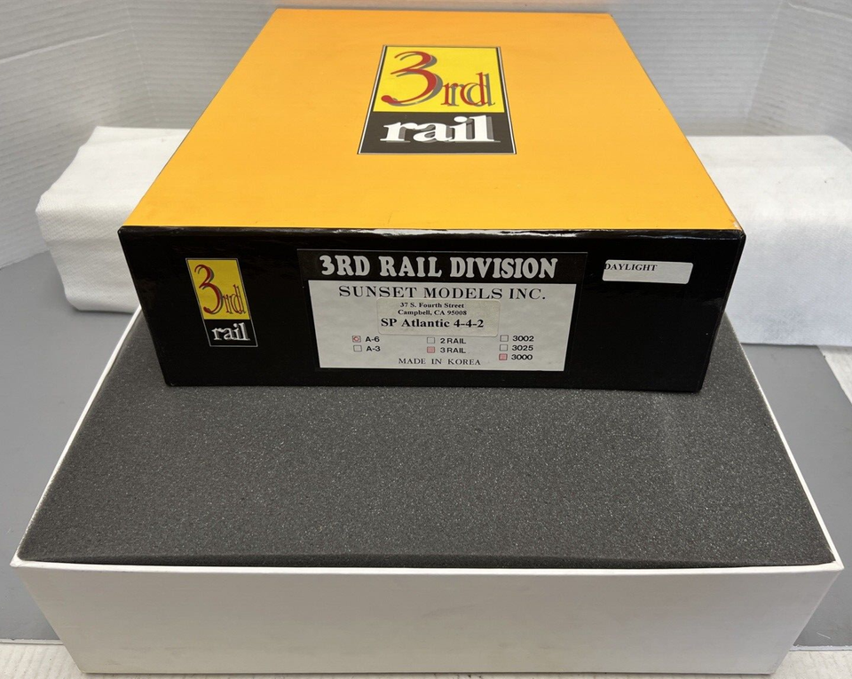 3RD RAIL SUNSET MODELS O-GAUGE SP ATLANTIC A6 4-4-2 #3000 3-RAIL BOXED ...