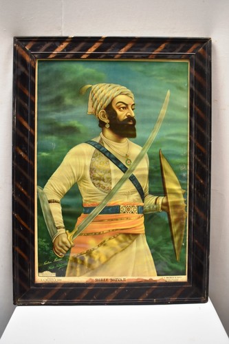 Vintage Shree Shivaji Chromolithography Print By S.s.Brijbasi & Sons ...