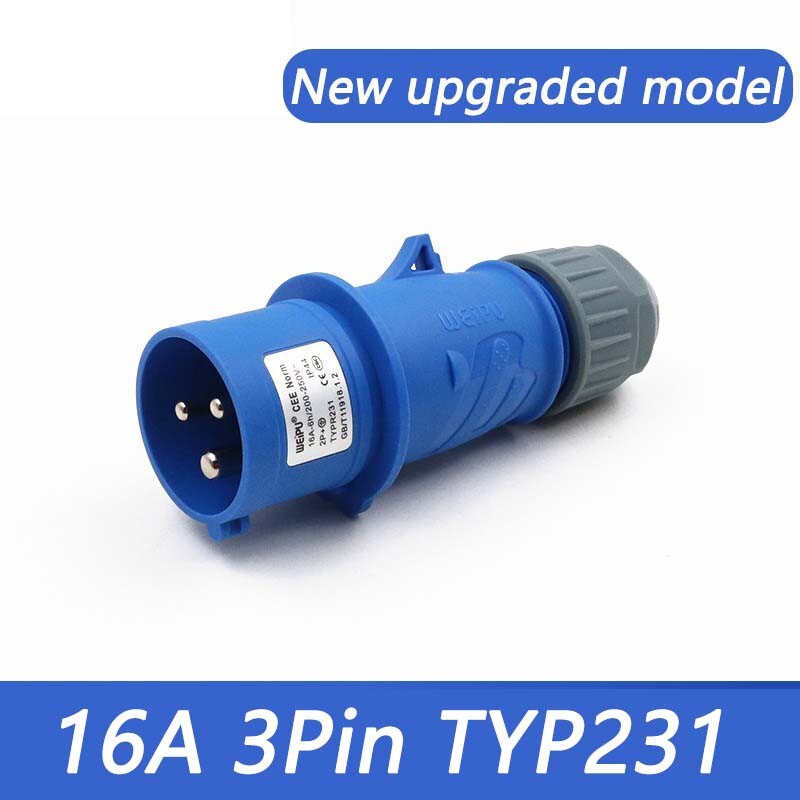 32A 16A 3/4/5 PIN RED INDUSTRIAL PLUGS & SOCKETS 3 PHASE 3P+N+E IP44 ...