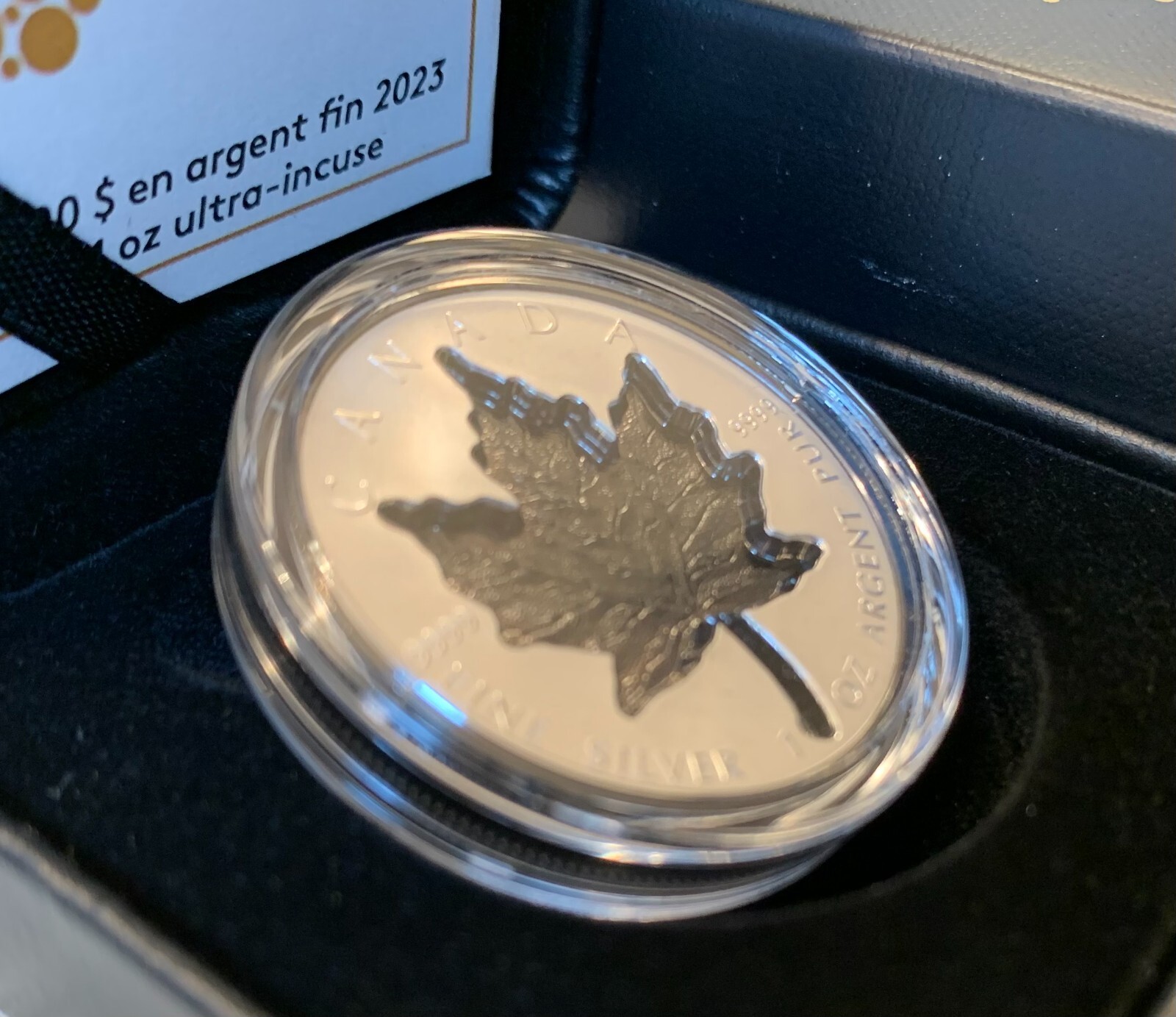 2023 Super Incuse Rhodium Maple Leaf 1oz .9999 Silver Coin Canada 3rd ...