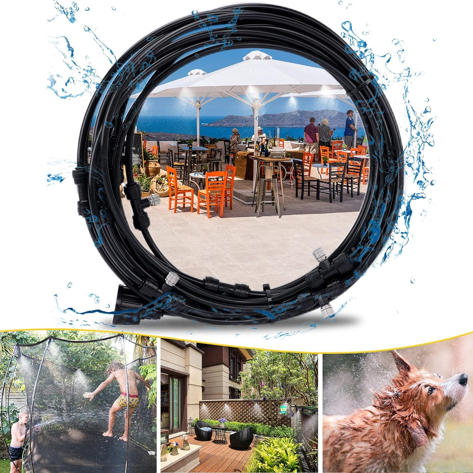 Outdoor Misting System: Portable Misting System 32.8FT Misting Cooling ...