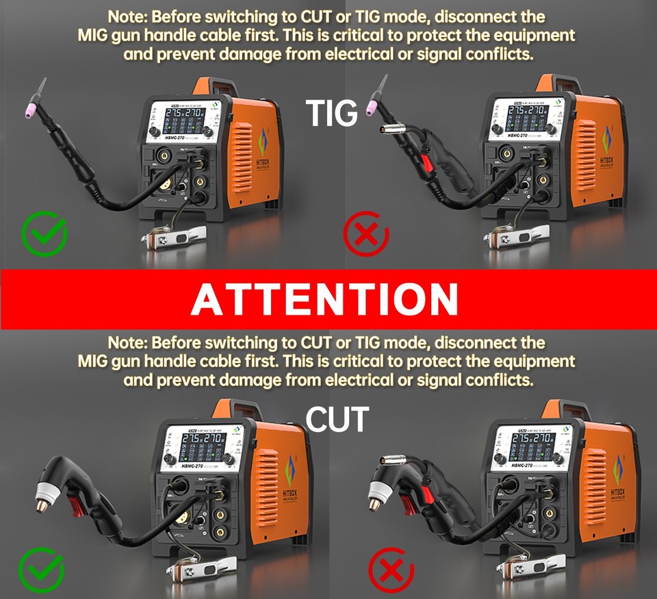 6-in-1 Welder 200Amp Aluminum Plasma Cutter Combo MIG/Stick/TIG/CUT Gas ...