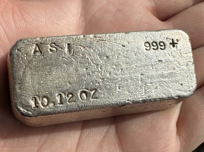 SUPER Rare Arizona Silver Inc 10.12 Oz Vintage Poured Silver Bar .999 ...