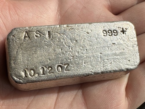 SUPER Rare Arizona Silver Inc 10.12 Oz Vintage Poured Silver Bar .999 ...
