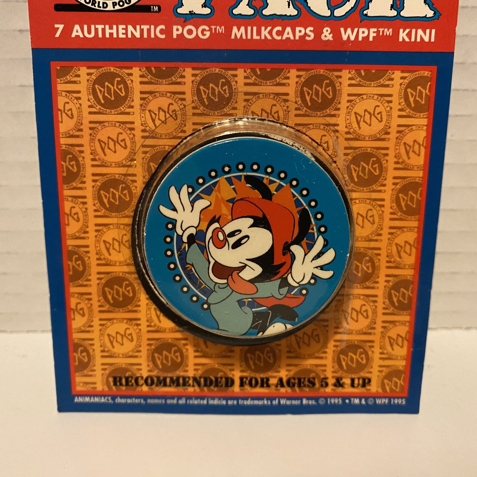** Vintage ANIMANIACS POG Milkcap Pack 1995 - 7 Authentic POGS & WPF ...