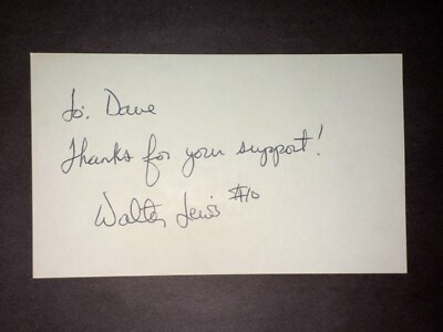 Walter Lewis, SIGNED 3x5 Index Card - 1984 New England Patriots ...