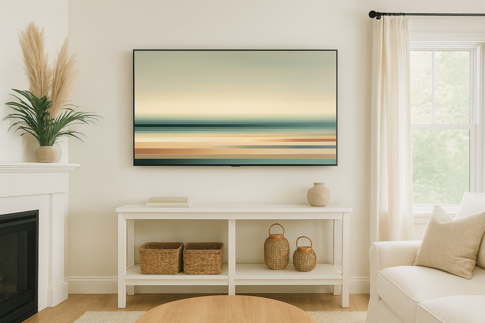 Abstract Coastal TV Art | Minimal Ocean Horizon | 4K Frame TV Digital ...