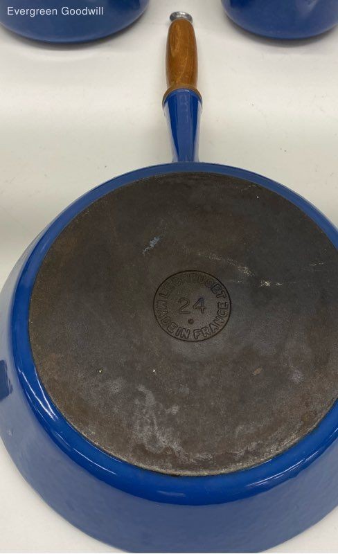 Le Creuset Cookware-2 Pots/1 Fry Pan w/Lids | eBay