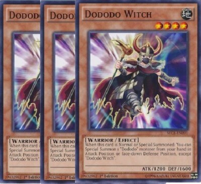 Yugioh - Dododo Witch x 3 - 1st Edition NM - Free Holographic Card | eBay