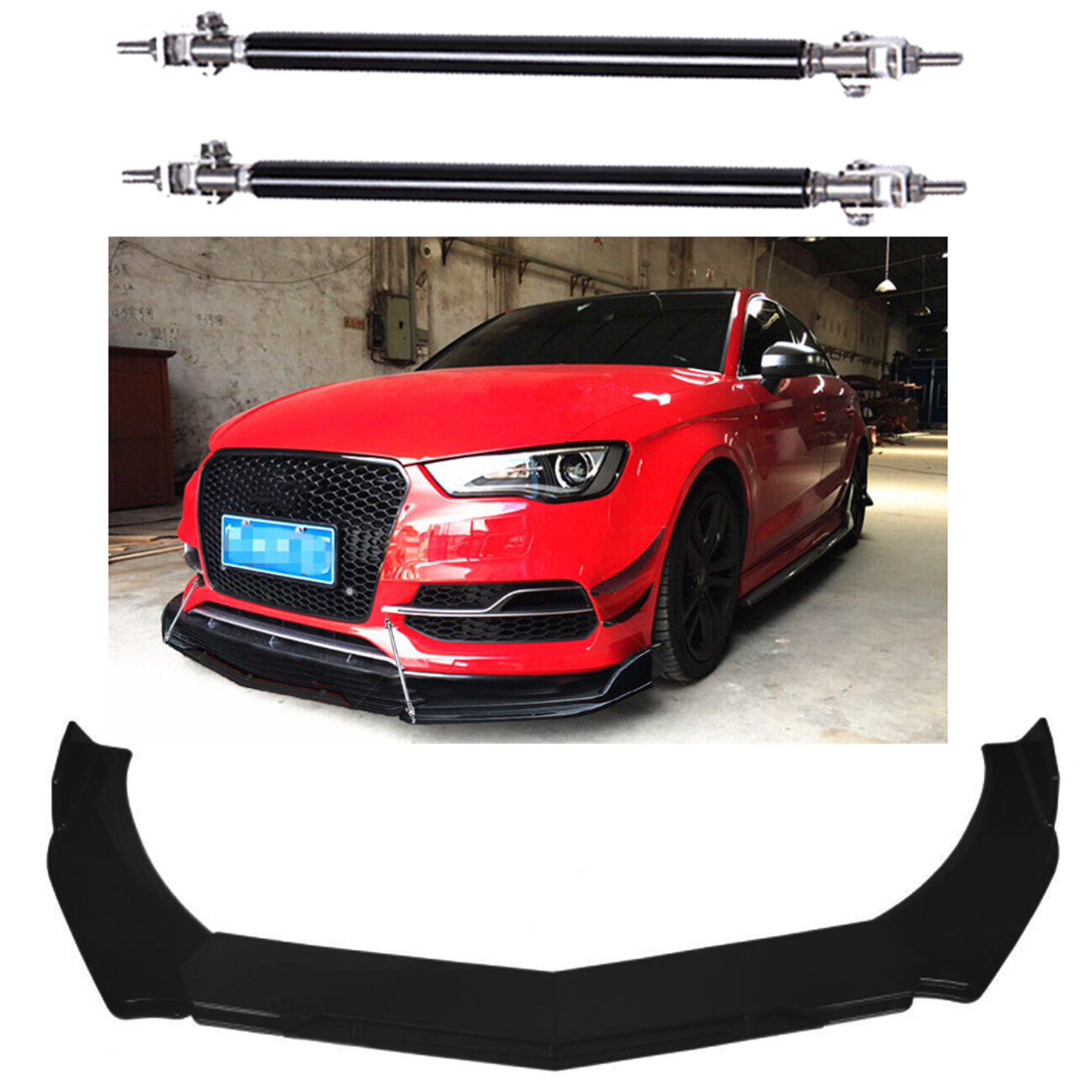 For Audi A3 A4 A5 A6 A7 Q3 Q5 Q7 Front Bumper Lips Spoiler Splitter ...