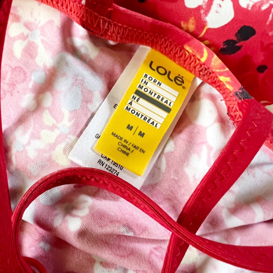 lole womens floral swim tankini top size M red multicolor | eBay