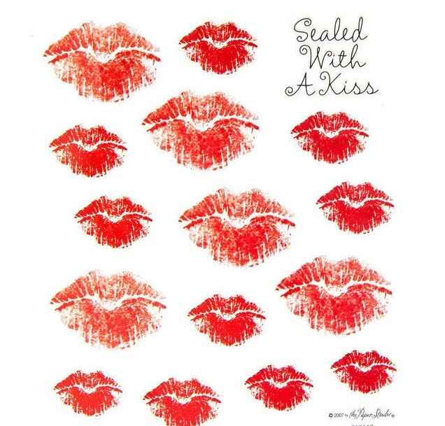 2 Sheets Red Lips Love Scrapbook Stickers Papercraft Planner Supply ...