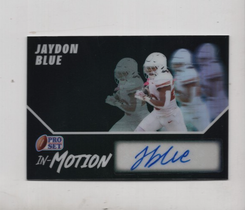 JAYDON BLUE 2025 LEAF METAL PRO SET FOOTBALL IN MOTION AUTOGRAPH BLACK ...