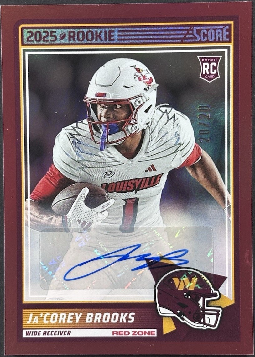 2025 Score - Rookies Ja'Corey Brooks #61 Red Zone Signatures /20 (AU ...