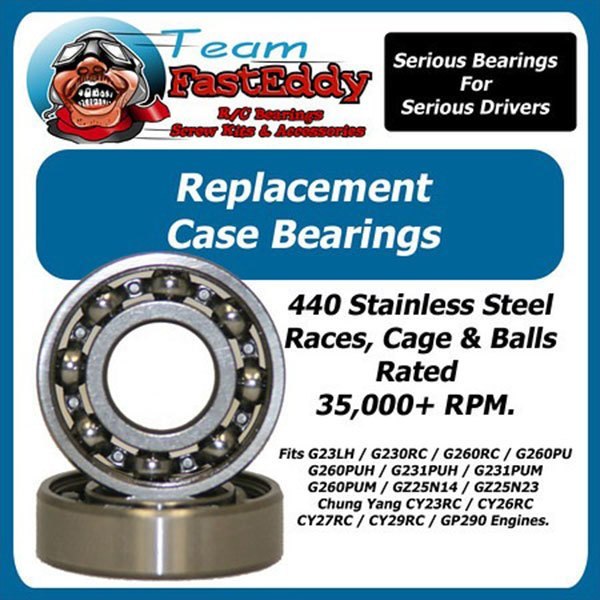Team FastEddy Stainless Steel Crank Bearing Set for Zenoah AND CY ...