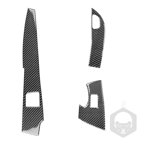 3PCS Carbon Fiber Door Window Switch Panel Interior Trim For Corvette ...