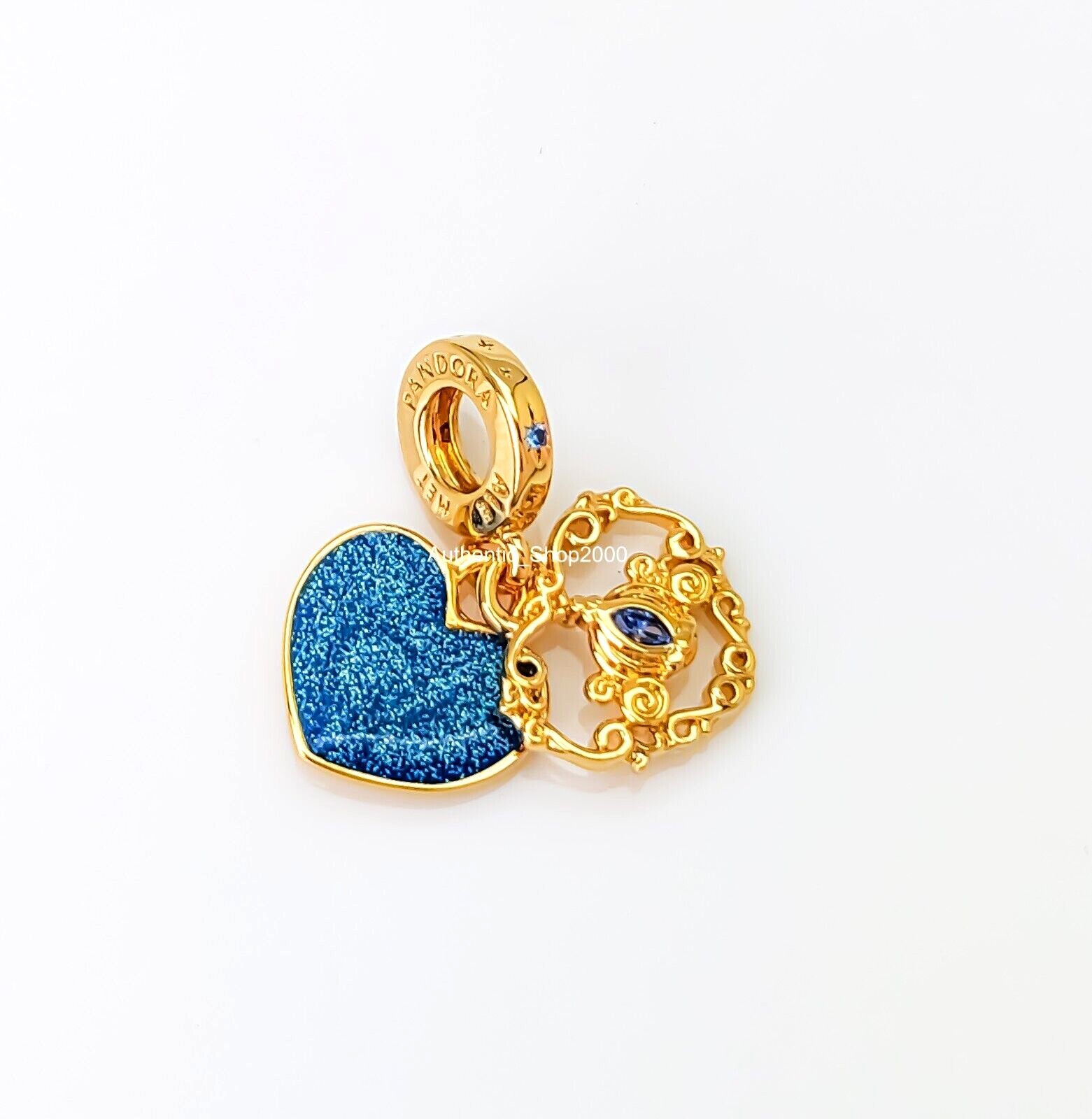 New 100% PANDORA 925 Disney Cinderella's Carriage & Heart Double Charm ...