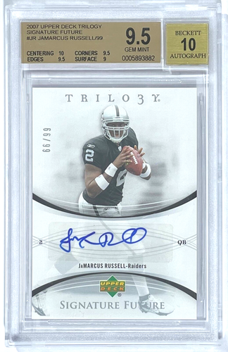 2007 Upper Deck Trilogy Signature Future JaMarcus Russell RC /99 BGS 9. ...