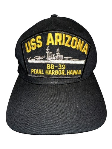 USS Arizona BB-39 Gold Ship Silver Hat Cap Black Pearl Harbor Hawaii ...
