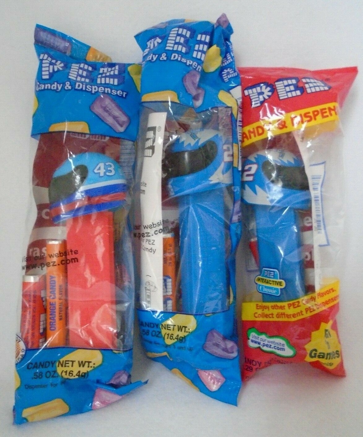 NASCAR 3 PEZ Candy Dispensers #2 Rusty Wallace #43 Richard Petty Race ...