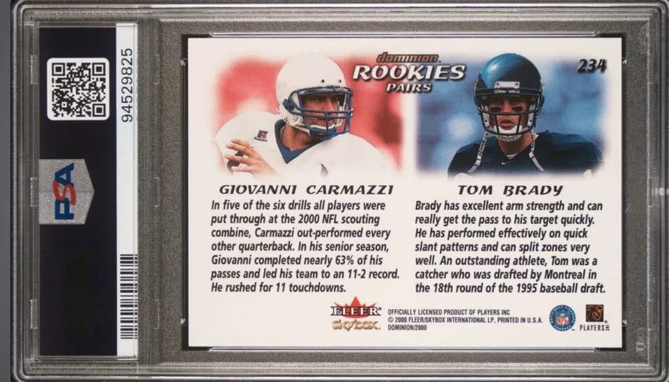 TOM BRADY 2000 Skybox Dominion ROOKIE #234 GRADED PSA 9 MINT Patriots ...