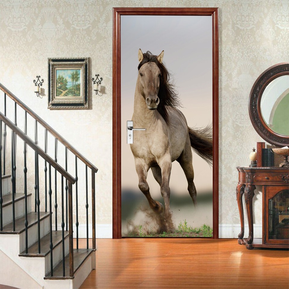 3D Wall Art Steed Horse Stable Gate Door Sticker Decal Self-adhesive ...