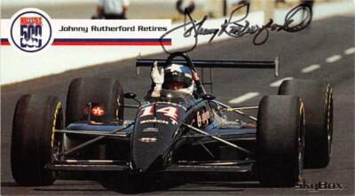 Johnny Rutherford autographed NASCAR card 1995 Skybox Indy 500 Long #16 ...