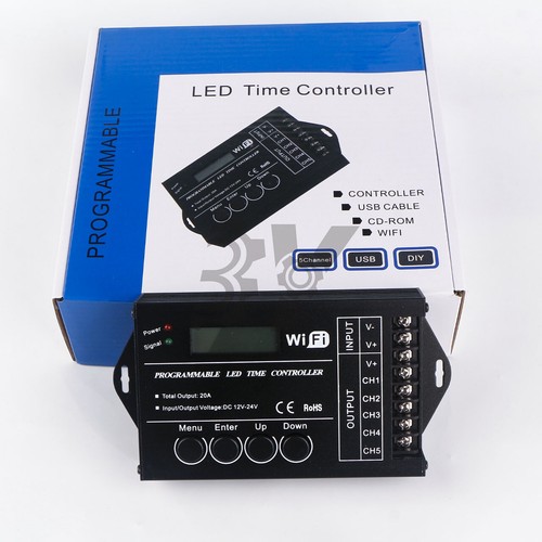 TC421 DC12-24V WIFI Connect Time Programmable LED Controller With 5CH For Light | eBay