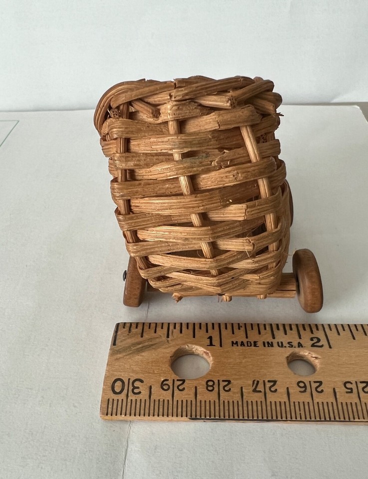 VINTAGE GERMAN WICKER/WOOD ITEMS FOR CACO DOLLS[1] STROLLER [1] PRAM [1 ...