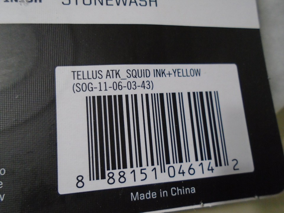 SOG Tellus ATK Assisted Open Pocket Knife Folder Cryo 440 Squid Ink 11060343 New | eBay