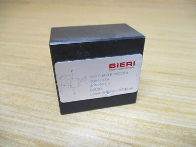 Bieri DV2.5.600.R-49220a Pressure Relief Valve 18047376 W/O Rotation ...