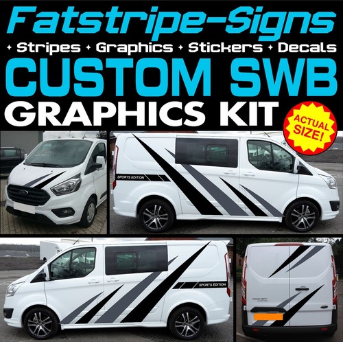 to fit FORD TRANSIT CUSTOM SWB GRAPHICS STICKERS STRIPES DECALS ST M ...