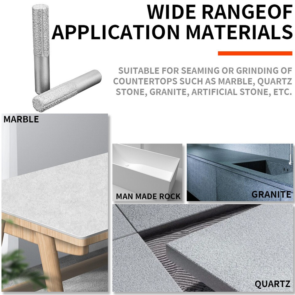 Diamond Straight Router Bit Brazed Cylinder Profile Wheel 1/2" 1/4 ...