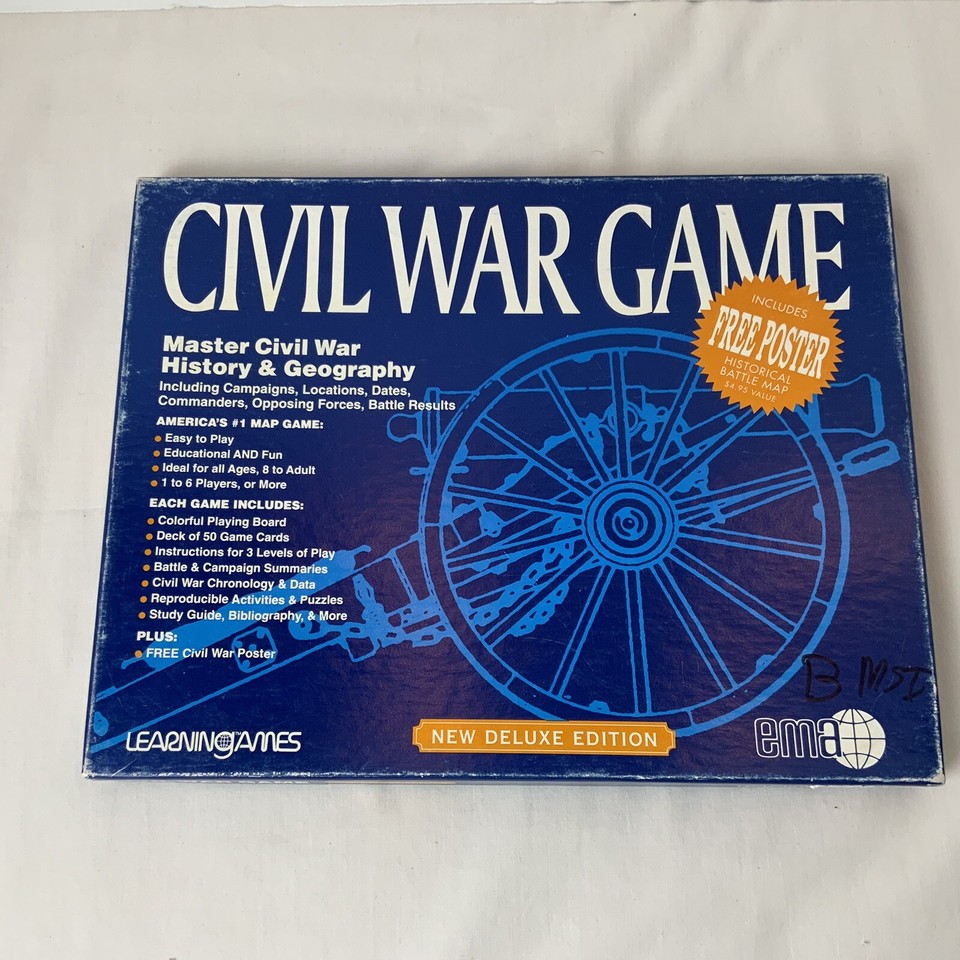 VTG Civil War Game New Deluxe Edition Learning Games & Map Poster ...