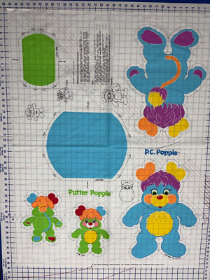 Vintage 1986 "Cut & Sew" PC Popples & Putter Popple Fabric Pannel ...