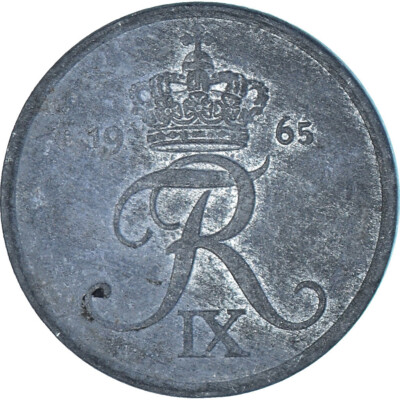 [#1183637] Coin, Denmark, Frederik IX, 2 Öre, 1965, Copenhagen, AU ...