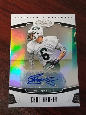 2017 Certified Gridiron Auto #17 Chad Hansen California NY Jets WR #'d ...