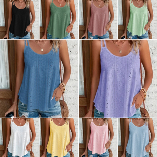 Summer Cami Tee Plus Size Sleeveless Blouse Ladies Tank Womens T Shirt ...