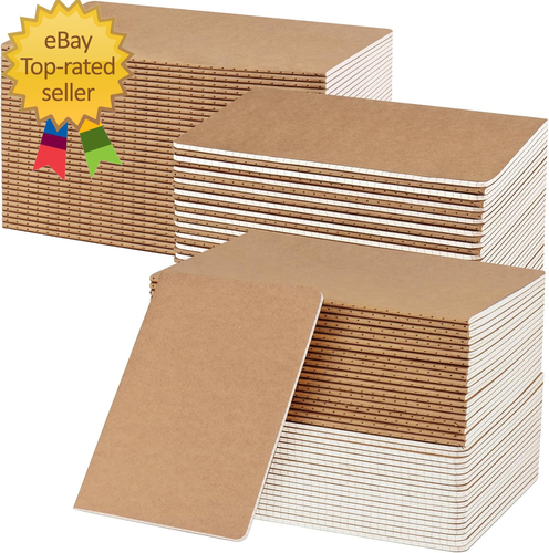 100 Pack A5 Kraft Notebooks Bulk, 8.15X5.5 Inches Graph Paper ...