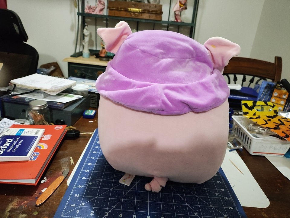 Squishmallows Peter The Pig With Purple Bucket Hat & Drink 12” New With ...