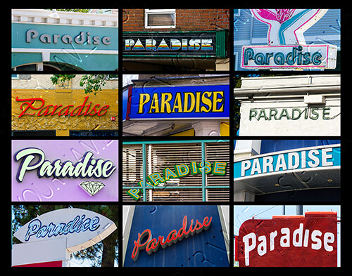 PARADISE Poster featuring photos of actual signs | eBay