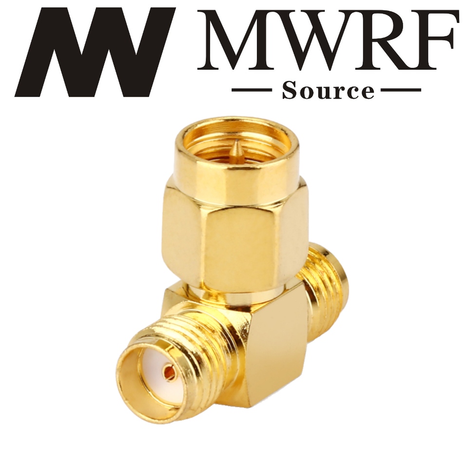 SMA Male to Two SMA Female triple T in series RF adapter connector 3 ...