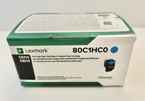 Lexmark 80C1HCO Cyan High Yield Toner CX410 510 Genuine New OEM Sealed ...