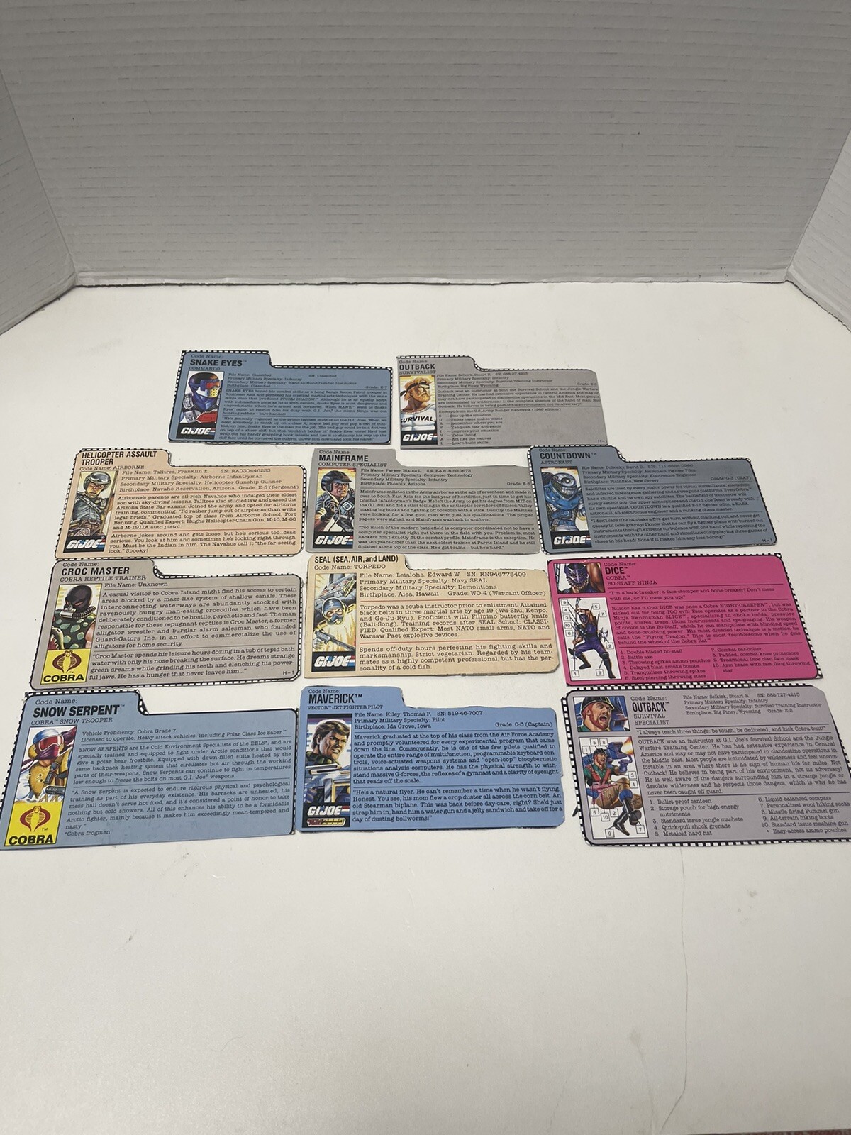 GI Joe File Card Lot of 11 Vintage File Cards From 1980s-90s ARAH | eBay