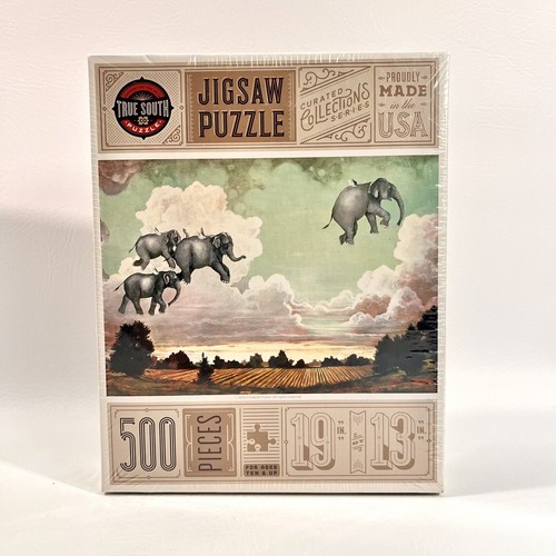 True South Jigsaw Puzzle 500 Piece Elizabeth Foster Elephants 19” X 13 ...