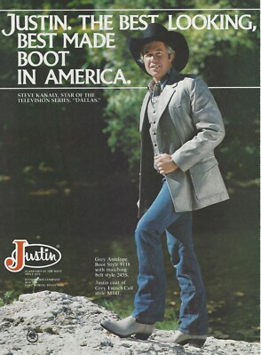 1981 Justin Boot Company Steve Kanaly Men's Fashion vtg PRINT AD ...