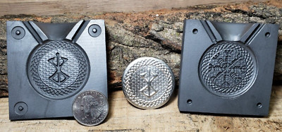 Graphite coin mold - Helm of Awe and Berserker Viking Double sided coin ...