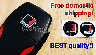 2x LOGO Roush Ford Mustang F-150 key FOB emblem 14mm resin sticker BEST ...