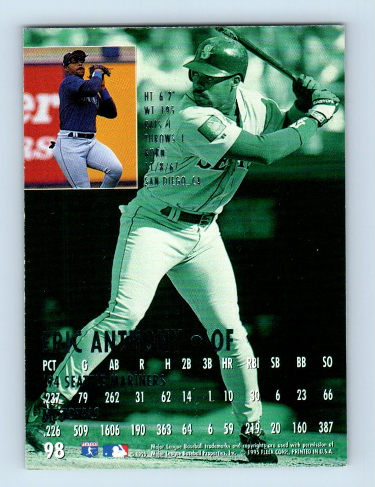 1995 Ultra Eric Anthony Seattle Mariners #98 | eBay