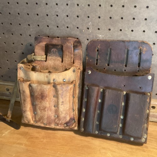 Lot Of 2 Klein Tools 5190 Leather Tool Pouch Vintage Electricians Tool ...